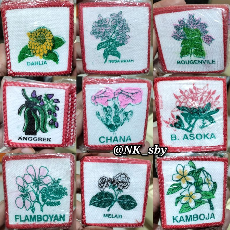 Jual ( Harga Per 1pcs / Ecer ) REGU PRAMUKA Nama" Bunga ( SABLON ...