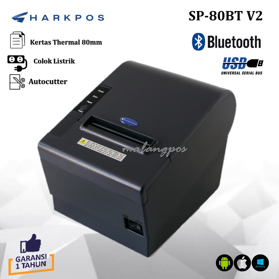 Jual Sharkpos SP80BT Printer Thermal Bluetooth 80mm Autocutter Pos ...