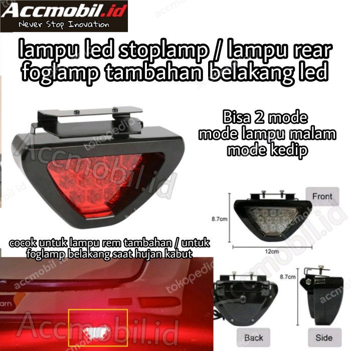 Jual Lampu Rem Belakang Tambahan Led Rear Foglamp Segitiga Led Model F1 ...