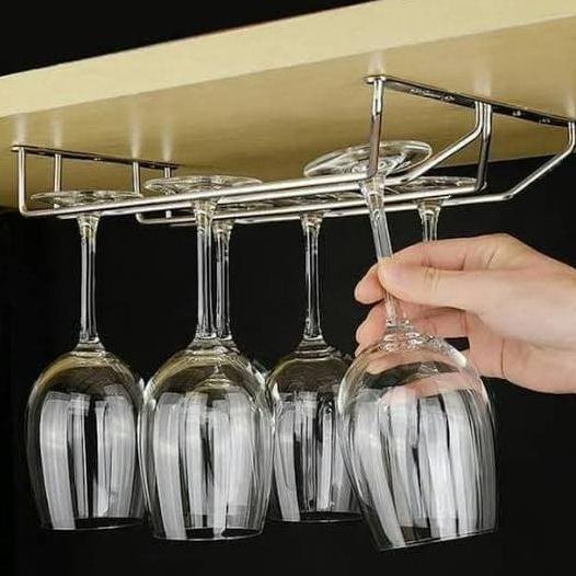 Jual Wine Glass Rack 2 Row Gantungan Gelas 2 Baris Rak Gantung Gelas 2 ...