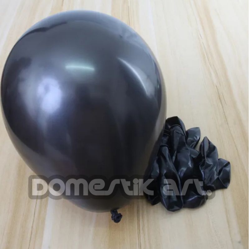 Jual Balon Metalik HITAM / Balon latex Metalik 12 inch / Balon latex ...