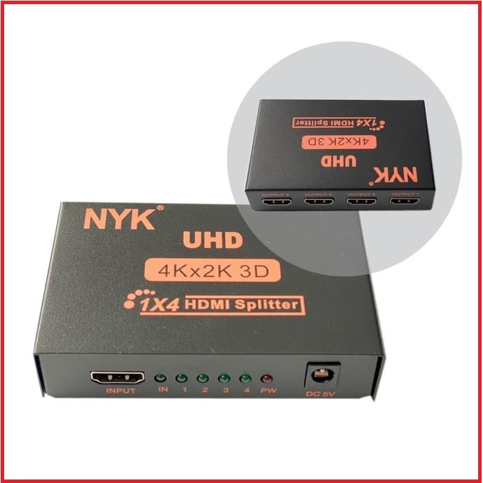 Jual NYK HDMI SPLITTER 2 PORT 4 PORT HDCP FULL HD 3D 4KX2K 4K X 2K UHD ...