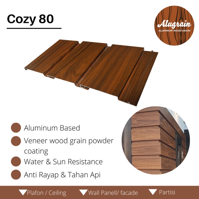 Jual Promo Alugrain Walnut - Aluminium Partisi Wall Panel Plafon Model ...
