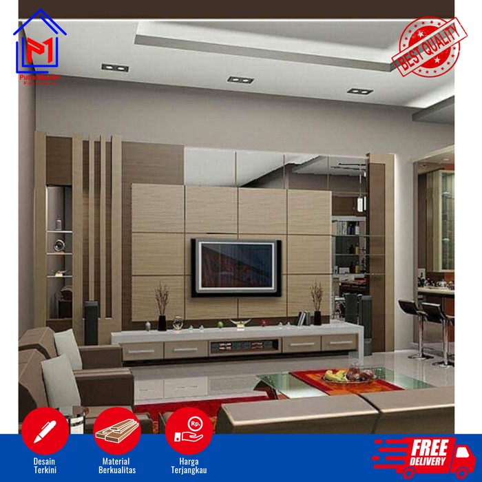 Jual Promo Custom Backdrop Tv Ruang Tamu Rak Tv Meja Tv | Shopee Indonesia