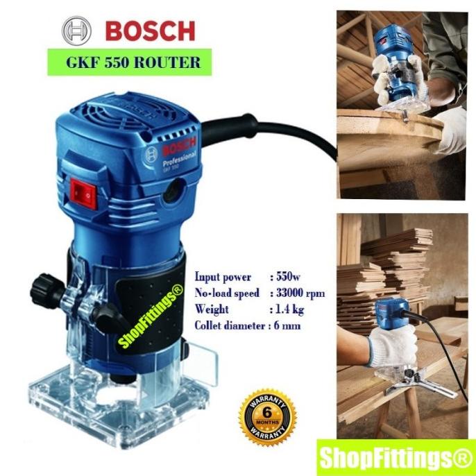Jual Bosch Gkf 550 Mesin Profil Kayu Mini Router 6 Mm Wood Trimmer Inch ...