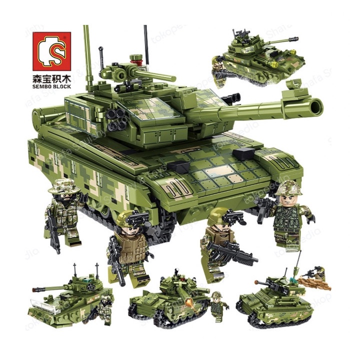 Jual Sembo Block Iron Blood Heavy Military Tank 4in1 Brick | Shopee ...