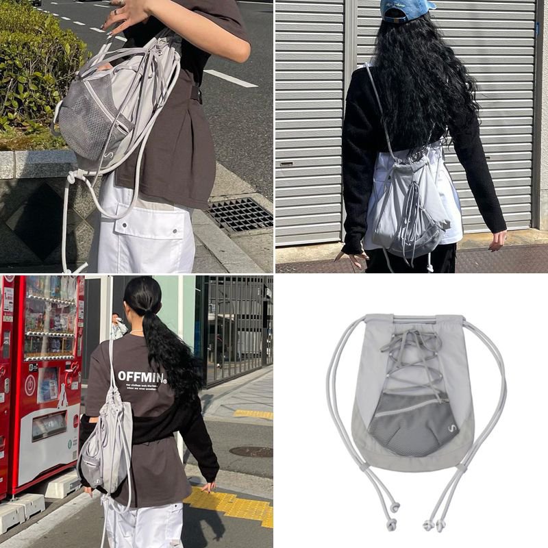 Jual tas ransel nylon serut wanita korea/Tas Ransel Sekolah waterproof ...