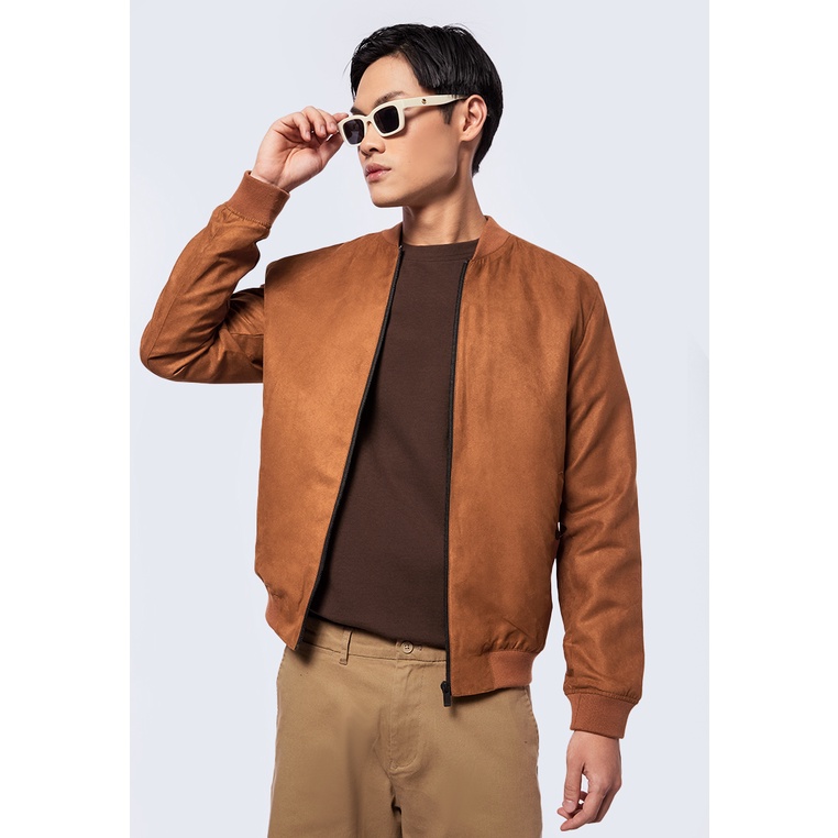 Jual Executive Suede Bomber Jacket Brown | Shopee Indonesia