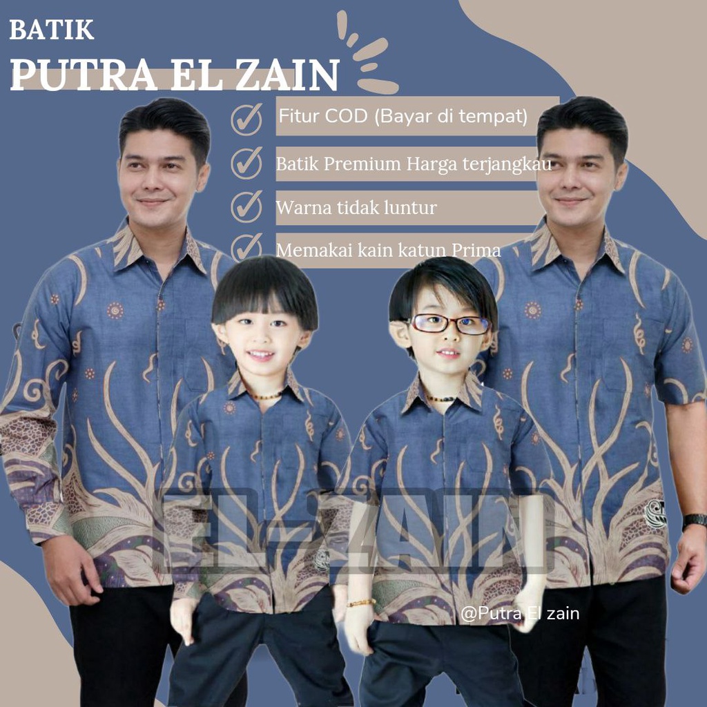 Jual TERBARU Couple sweet BATIK PUTRA EL ZAIN | BATIK NANAS DENIM ...