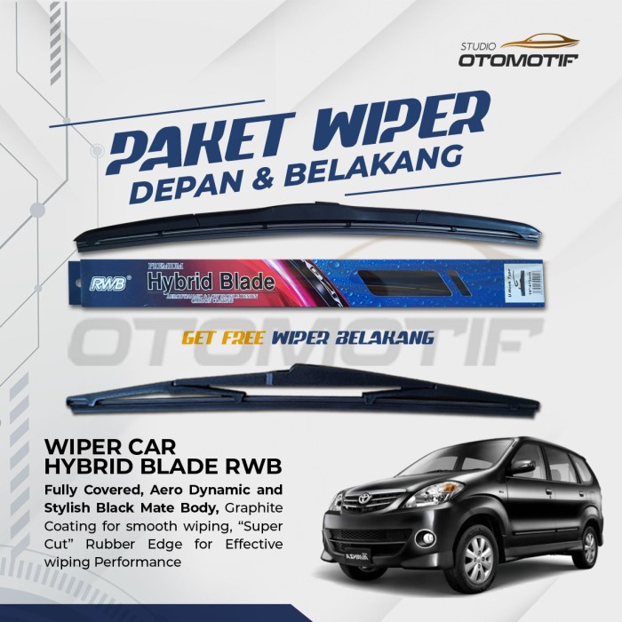Jual Paket Depan Belakang Wiper AVANZA XENIA OLD 2004-2010 RWB Hybrid 3 PCS | Shopee Indonesia