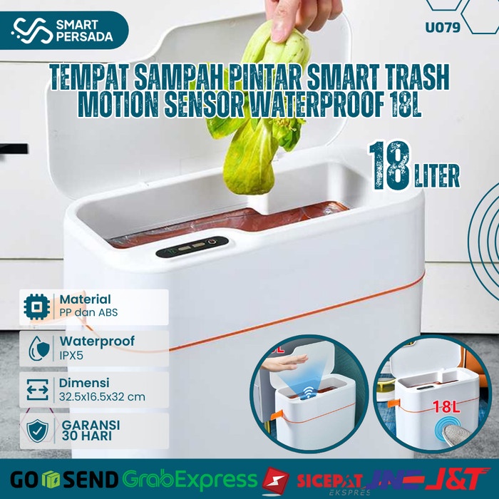 Jual Promo Tempat Tong Sampah Sensor Otomatis Elektrik Smart Trash Rumah 18 Liter | Shopee Indonesia