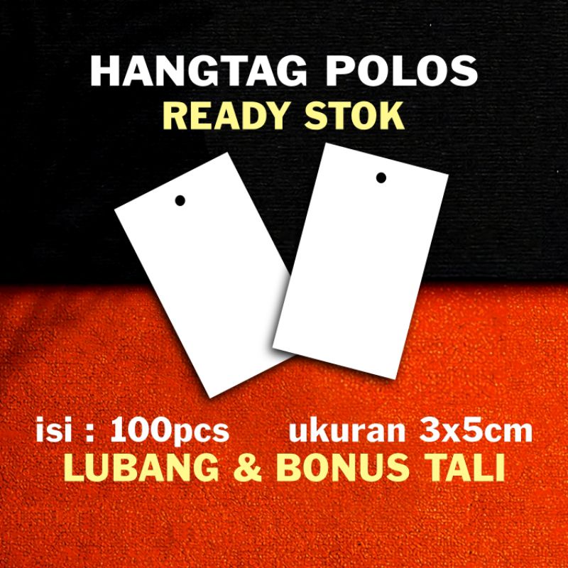 Jual hangtag polos 3x5 isi 100 pcs label polos hangtag kosongan label ...
