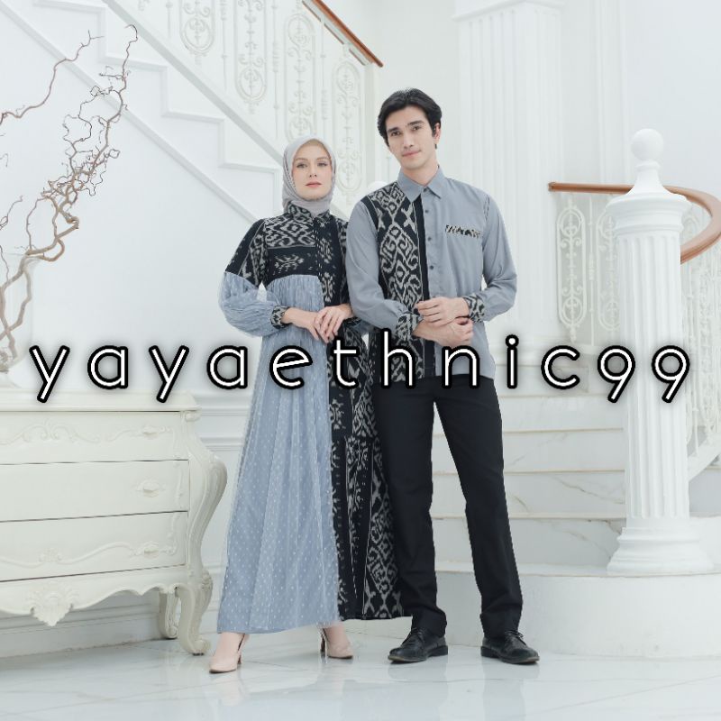 Jual [READY STOK] Set couple baju prewed, raya dress kemeja ethnic ...