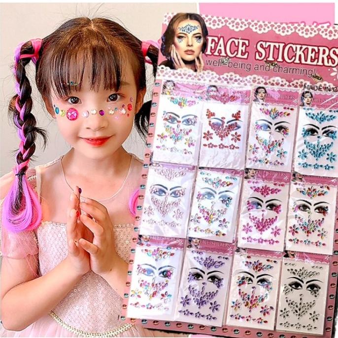 Jual Diamond Face Sticker Tempelan Muka Stiker Mote Kostum Party ...