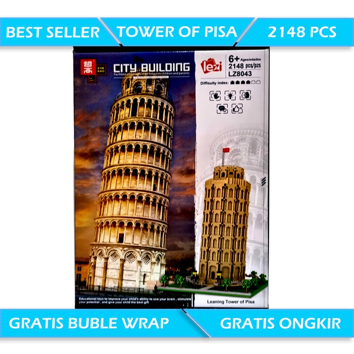 Jual COD Leaning Tower Of Pisa Nano Block Menara Pisa Nanoblock Brick ...