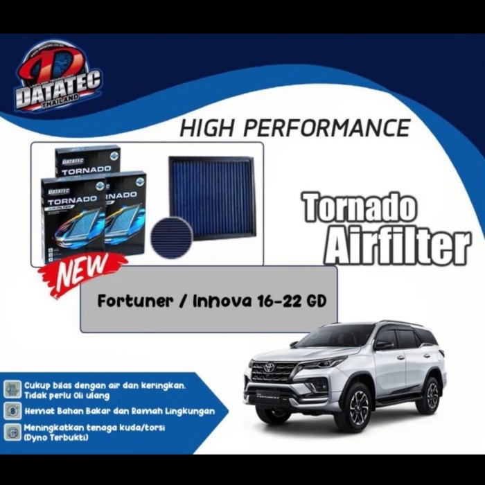 Jual FILTER UDARA REPLACEMENT DATATEC TOYOTA INNOVA REBORN FORTUNER VRZ ...