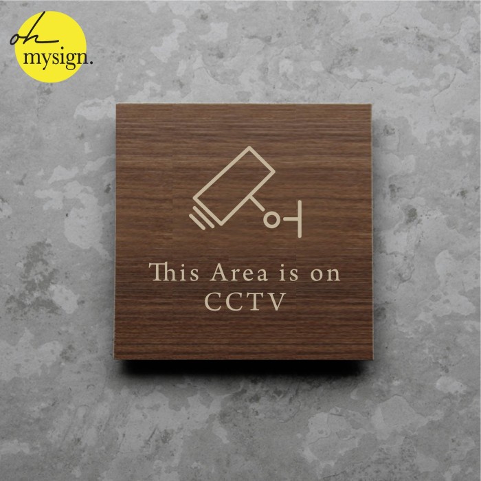 Jual [Ready] Cctv Area Sign Board Kayu Print Signage Label Nama Ruang ...