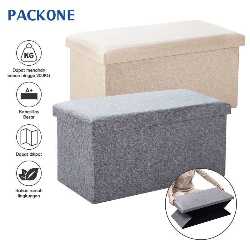 Jual PACKONE Storage Box Multifungsi Bangku Lipat Kursi Kotak ...
