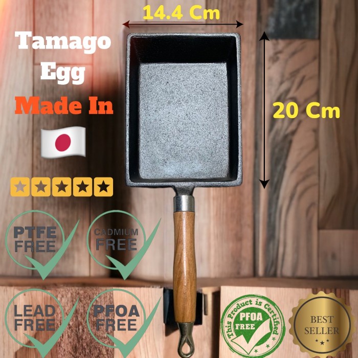 Jual Bettie- Cast Iron Japanese Premium Tamago Egg Omelet Frying Pan ...