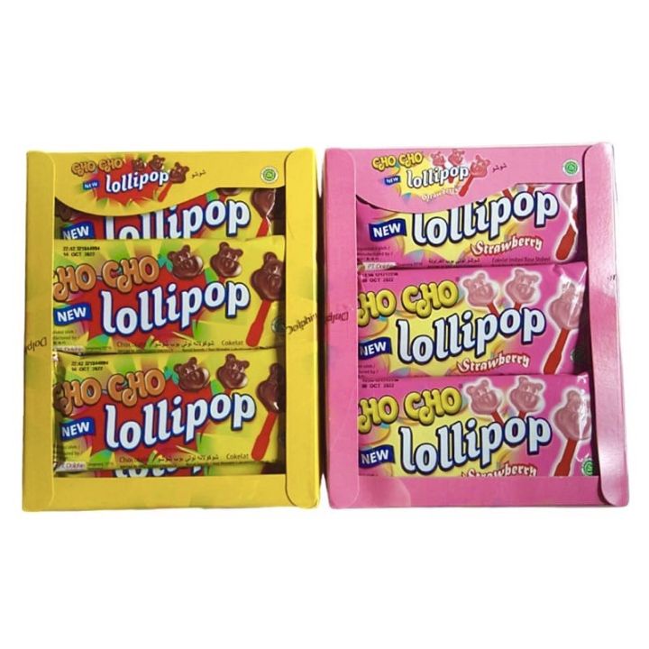 Jual Cho Cho Lolipop Dolphin Isi 24 Pcs - Rasa Coklat & Strawberry | Shopee Indonesia