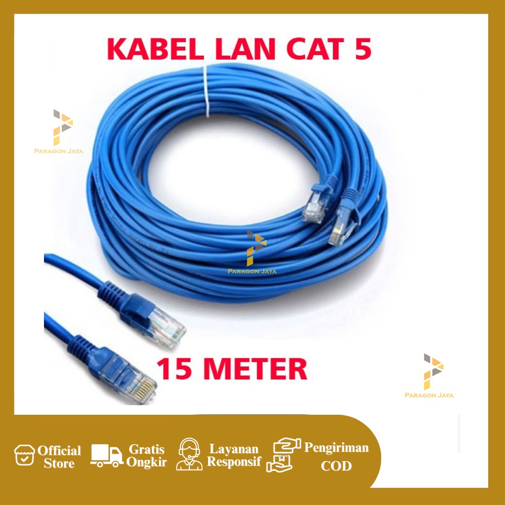 Jual Kabel LAN RJ45 20M CAT 5 / Kabel ETHERNET UTP 20 Meter Pabrikan ...