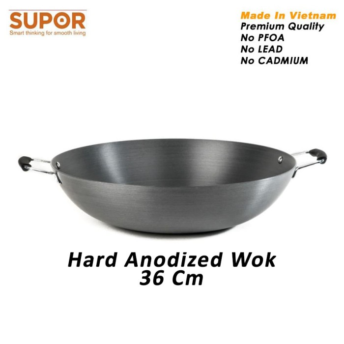 Jual Baru Kuali Supor Hard Anodized Wok 36 Cm Spear Series H07011-3 ...