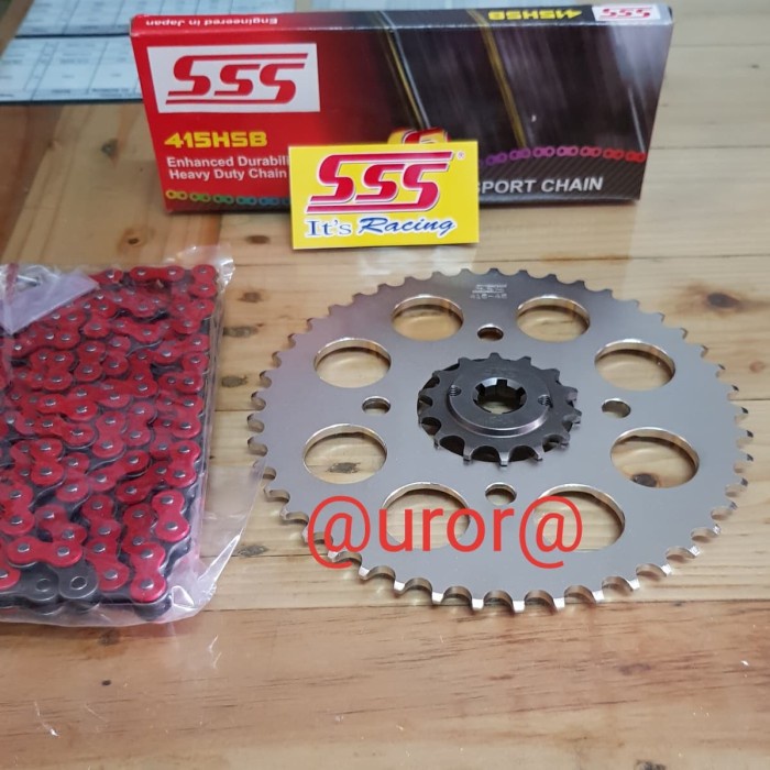 Jual Ori Gear Set Sss Cbr 150 R / Cb 150 R / Sonic Rantai Sss 415 Hsb Red Limited | Shopee Indonesia