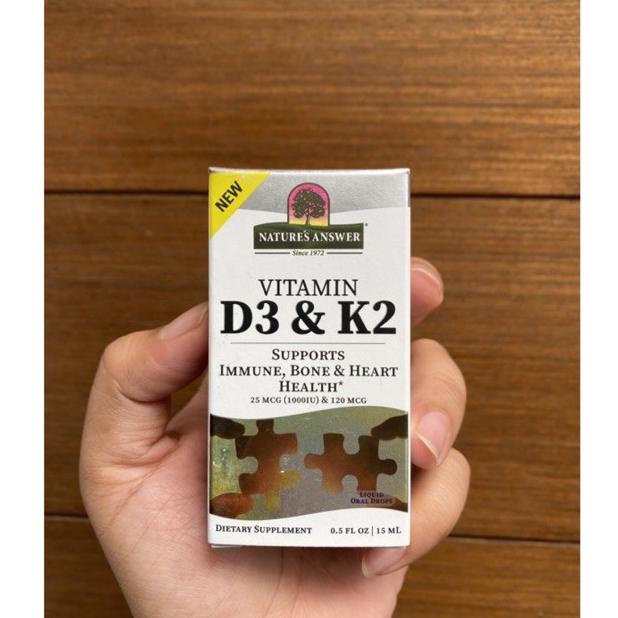 Jual NATURES ANSWER VITAMIN D3 & K2 1000 IU & 120 MCG 15 ML | Shopee ...