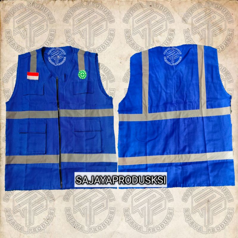 Jual rompi safety Biru | rompi lapangan Biru | rompi proyek Biru | free ...