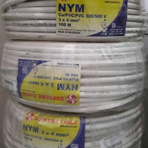 Jual Kabel Tufur Listrik Supreme 3X4 50 Meter Kawat Tembaga Isi 3 Putih ...