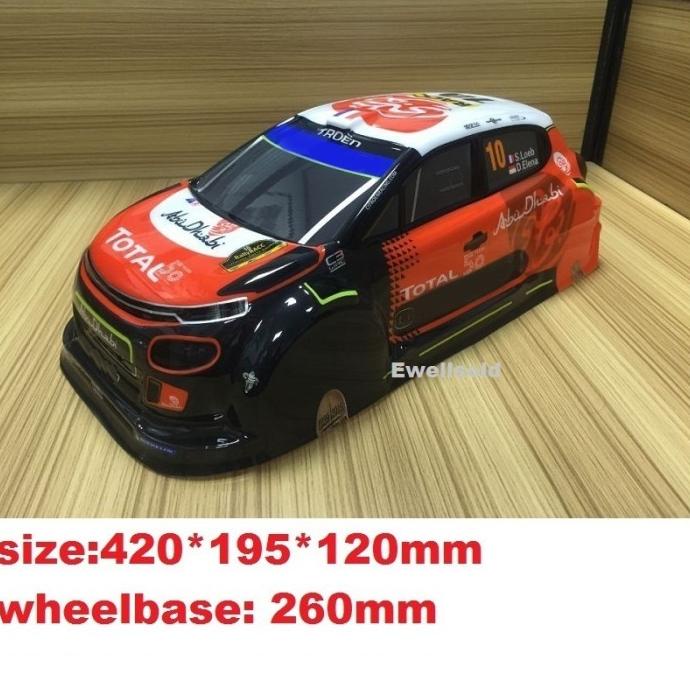Jual BODY RC RALLY WRC PVC painted body shell 1/10 WB 260 / width 190mm ...