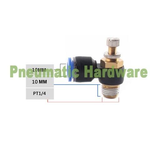 Jual 10mm 1/4 " Fitting pneumatic Flow Speed Control Valve Controller ...