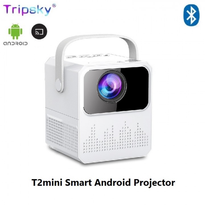 Jual TRIPSKY T2 MINI Proyektor ANDROID Smart Projector 120 ANSI Lumens ...