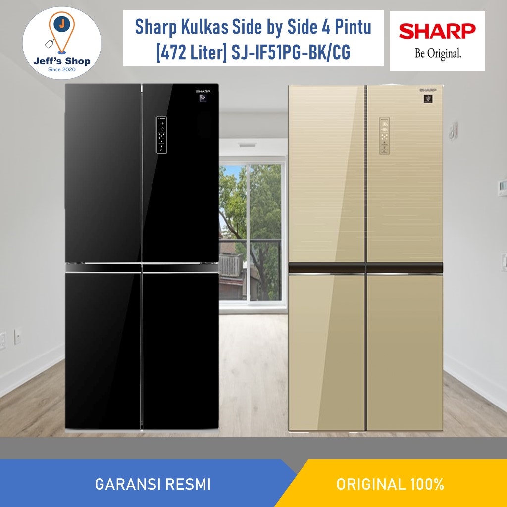 Jual Sharp Kulkas Side by Side 4 Pintu [472 Liter] SJ-IF51PG-BK/CG Inverter | Shopee Indonesia