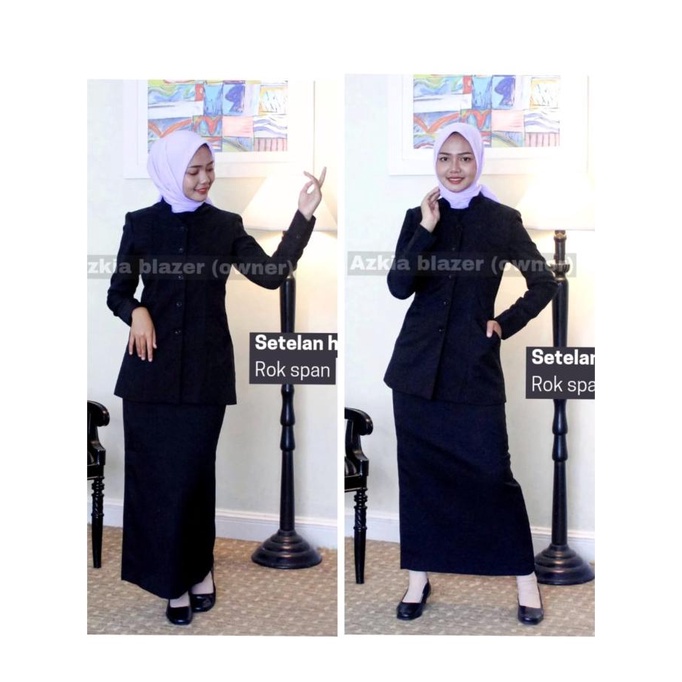 Jual Stelan blazer Azkia Original produk,set celana dan set rok span ...