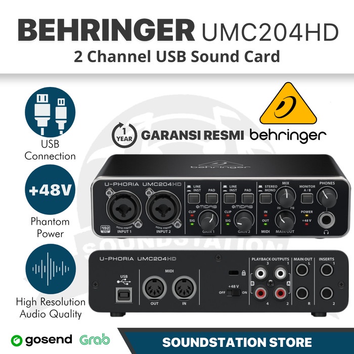Jual Behringer Umc204Hd Umc 204 Hd With Midas Preamp Original Original ...