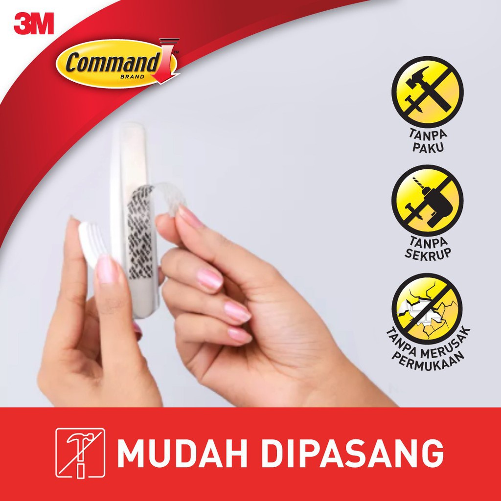 Jual 3M™ Command™ Medium Utility Hook, 17001, Menahan hingga 1.3kg, 1 ...