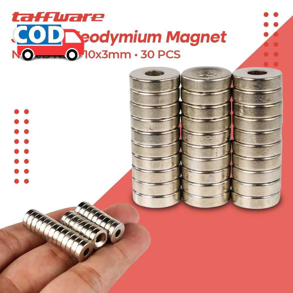 Jual Magnet Kecil Super Strong Neodymium 10x3mm 30PCS Bulat Daya Tarik ...