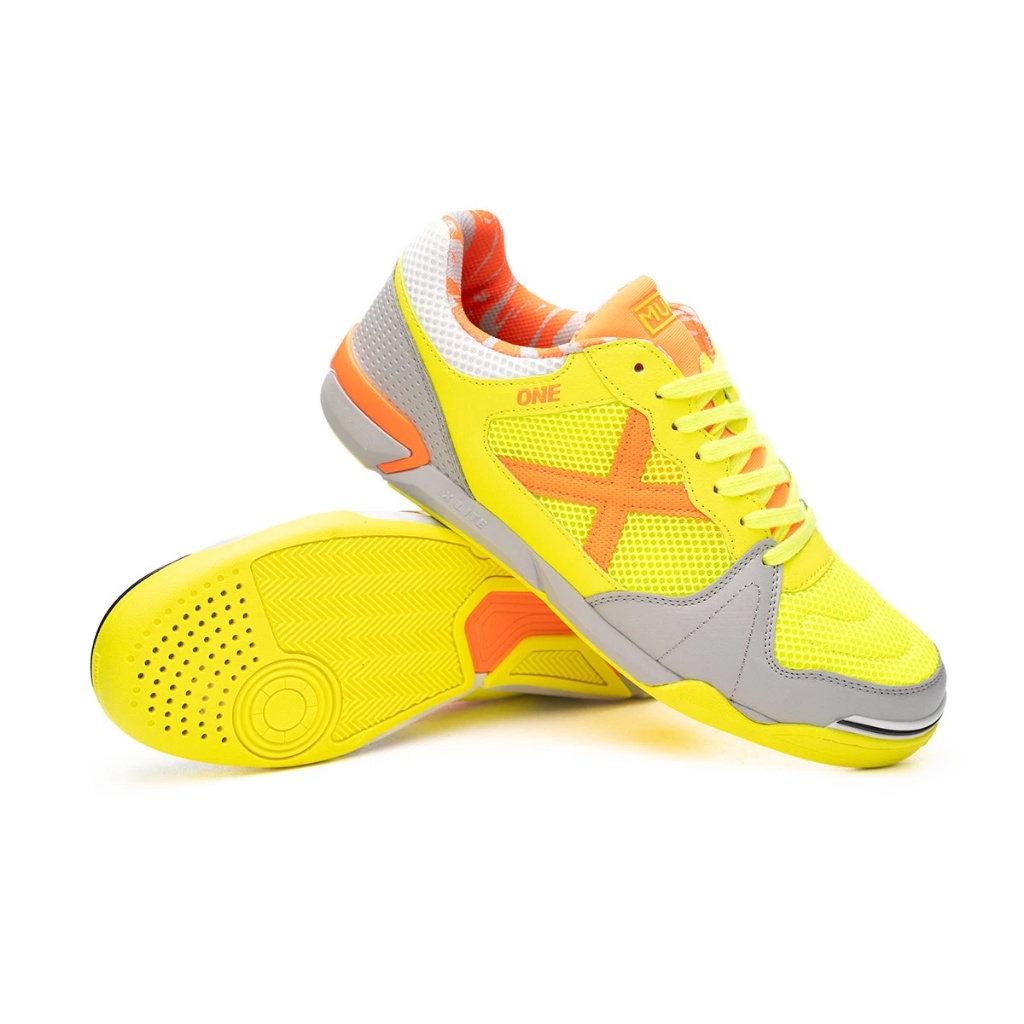 Jual X Munich Sepatu Futsal One Indoor 59 - Yellow Grey | Shopee Indonesia