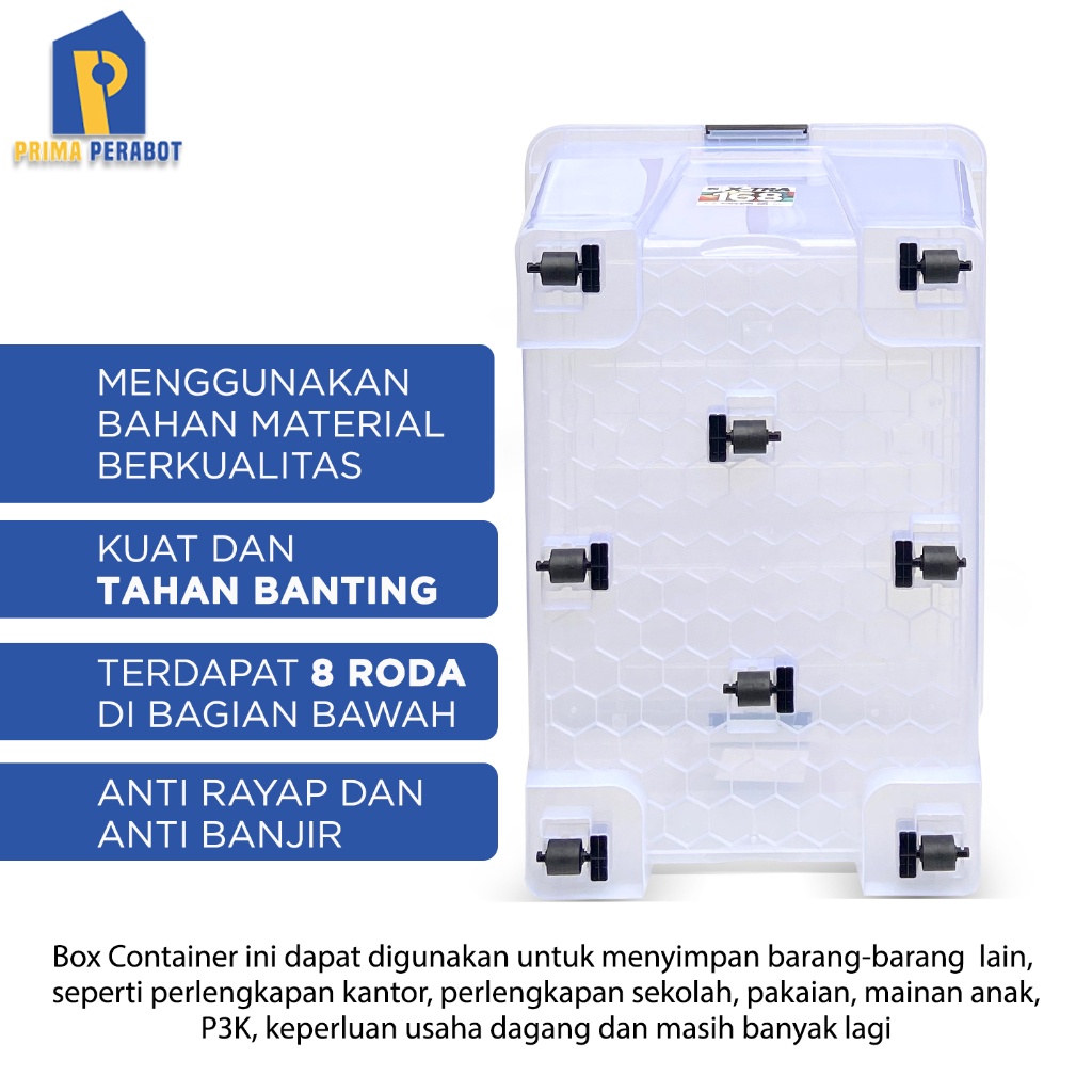 Jual Storage Box Transparan 168 Liter Container Yimpanan Box Extra ...
