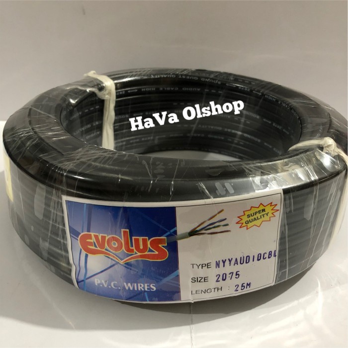 Jual Kabel Serabut Evolus Nyy 2X0.75 25 Meter (Hitam) | Shopee Indonesia