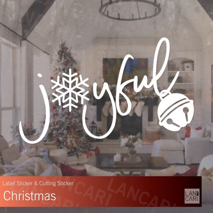 Jual Stiker Natal Joyful christmas Sticker Decal Window Kaca Dinding ...