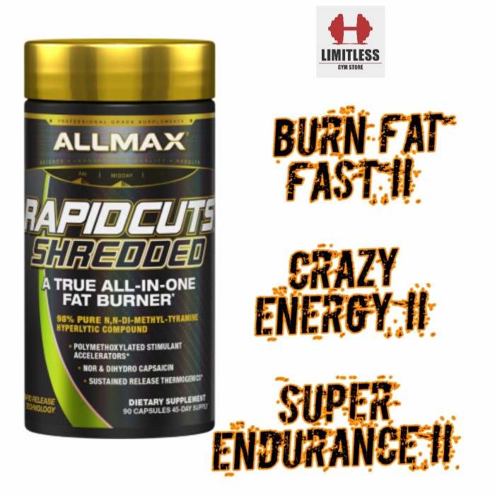 Jual Allmax Rapidcuts Shredded 90 Caps Capsules Kapsul Fat Burner