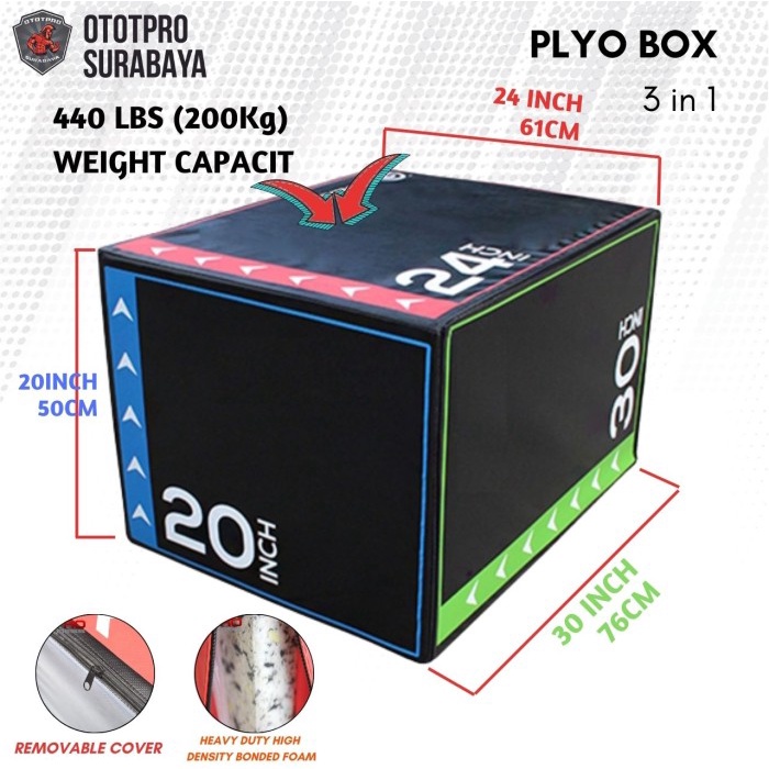 Jual Diskon Plyo Box 3In1 /Soft/Pylo/Box Jump/Crossfit/Jumping/3 In 1 ...