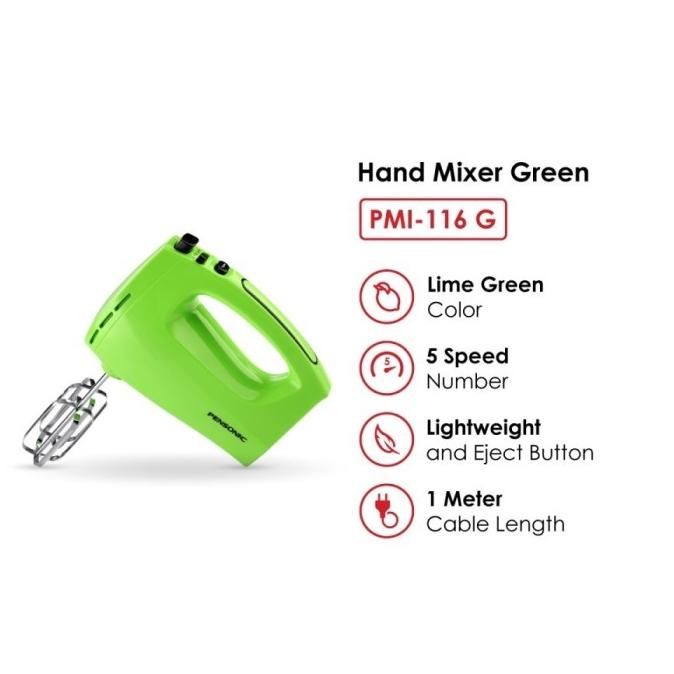 Jual Pensonic Hand Mixer PMI-116 G / Mixer Tangan PMI116G | Shopee ...