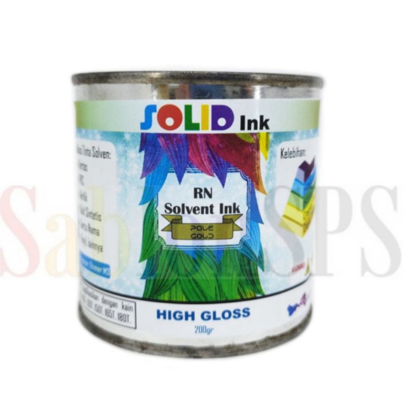 Jual TINTA SABLON PVC SOLVENT BASED 200GR PALE GOLD KERTAS VINYL ...