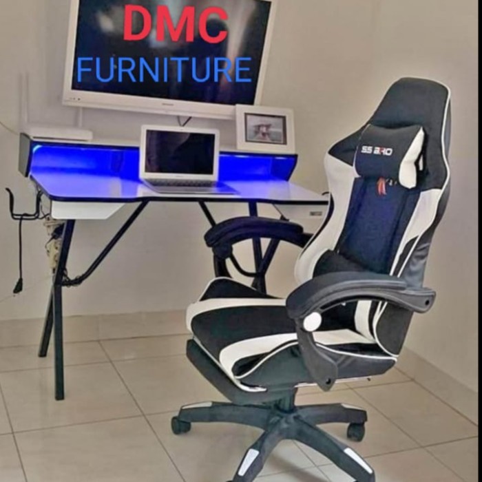 Jual PAKET MEJA GAMING / KURSI GAMING RECLINE + MEJA GAMING LED MATKEN ...