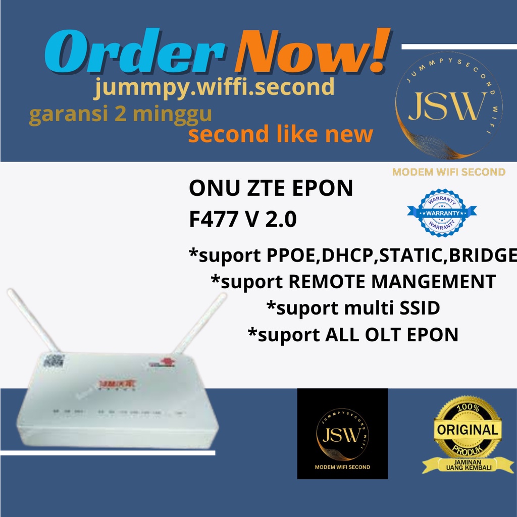 Jual ZTE EPON F477 V2 MURAH INCLUDE ADAPTOR | Shopee Indonesia