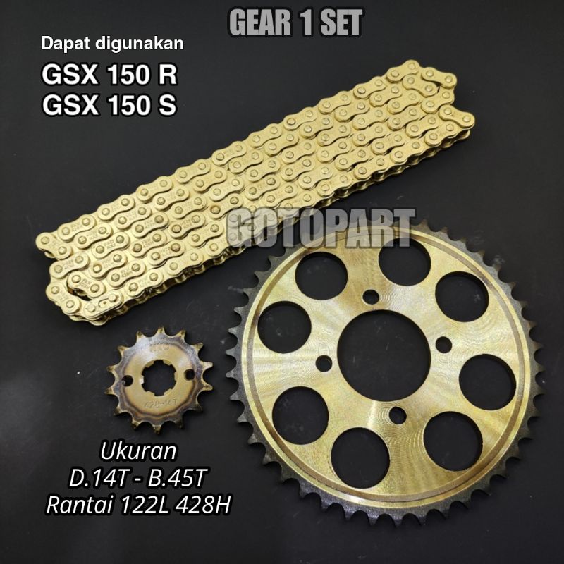 Jual Gear Gir set GSX 150R GSX 150S gearset girset gigi tarik rantai ...