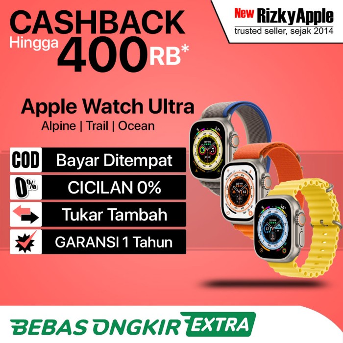 Jual NEW IBOX APPLE WATCH ULTRA 2022 49MM TITANIUM ALPINE TRAIL OCEAN LOOP BAND ORIGINAL TERBARU ...
